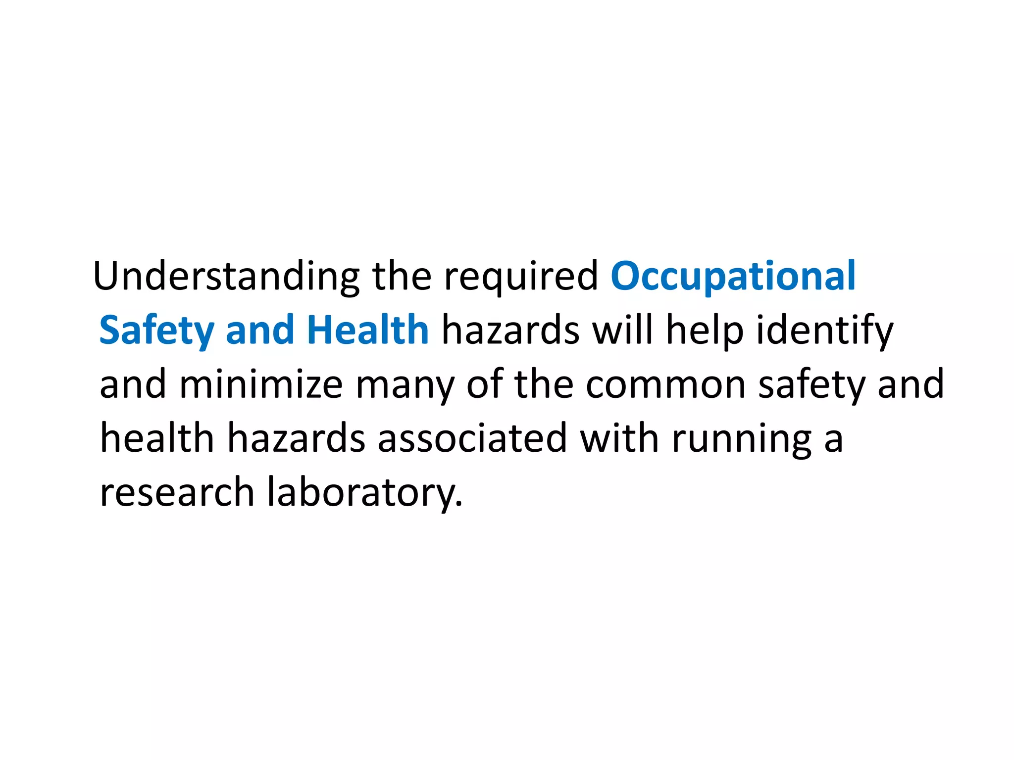 Laboratory hazards, safety and contamination | PDF