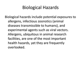 Laboratory hazards, safety and contamination | PDF