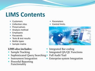 Laboratory information management system (LIMS) | PPTX