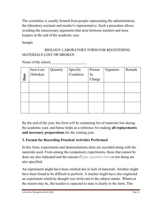 Laboratory management and safety good | DOCX