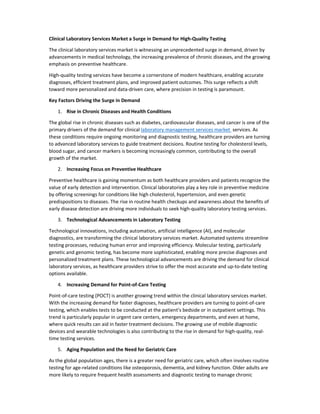 Clinical Laboratory Services Market a Surge in Demand for High-Quality ...