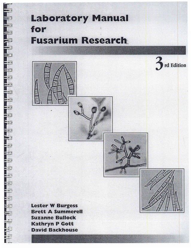 Laboratory manual for fusarium research 3rd edition Lester Burgess | PDF