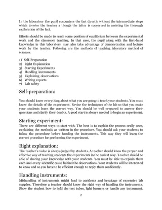 Laboratory Method of Teaching Science | DOCX