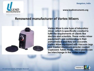 Laboratory mixers and shakers | PPTX