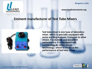 Laboratory mixers and shakers | PPTX