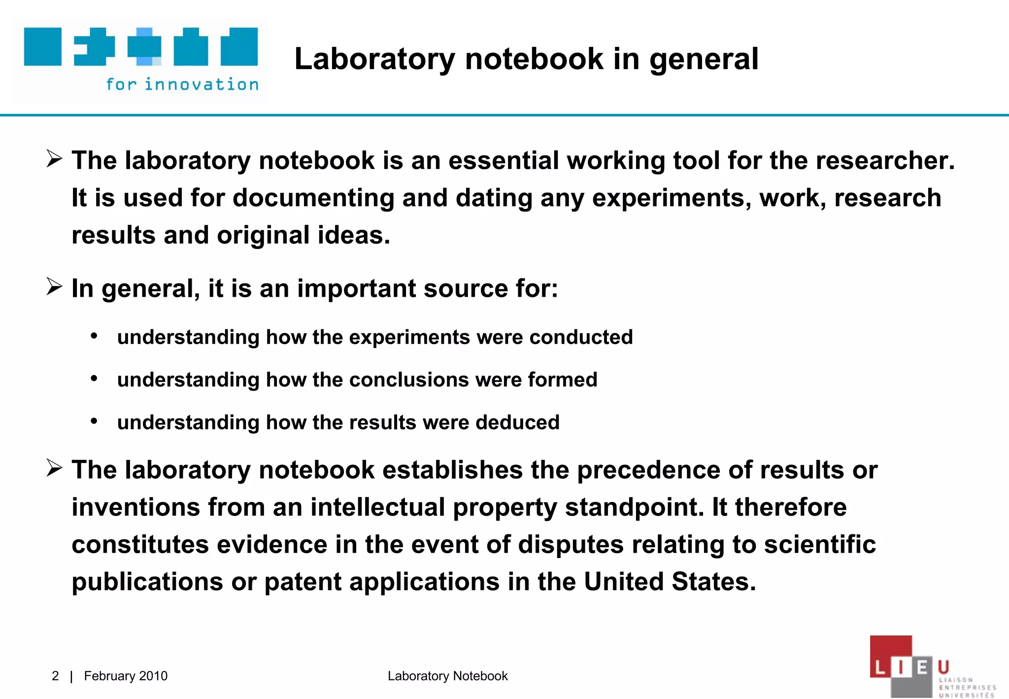Laboratory Notebook Lieu Final | PPT