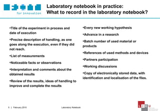 Laboratory Notebook Lieu Final | PPT