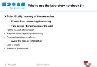 Laboratory Notebook Lieu Final | PPT