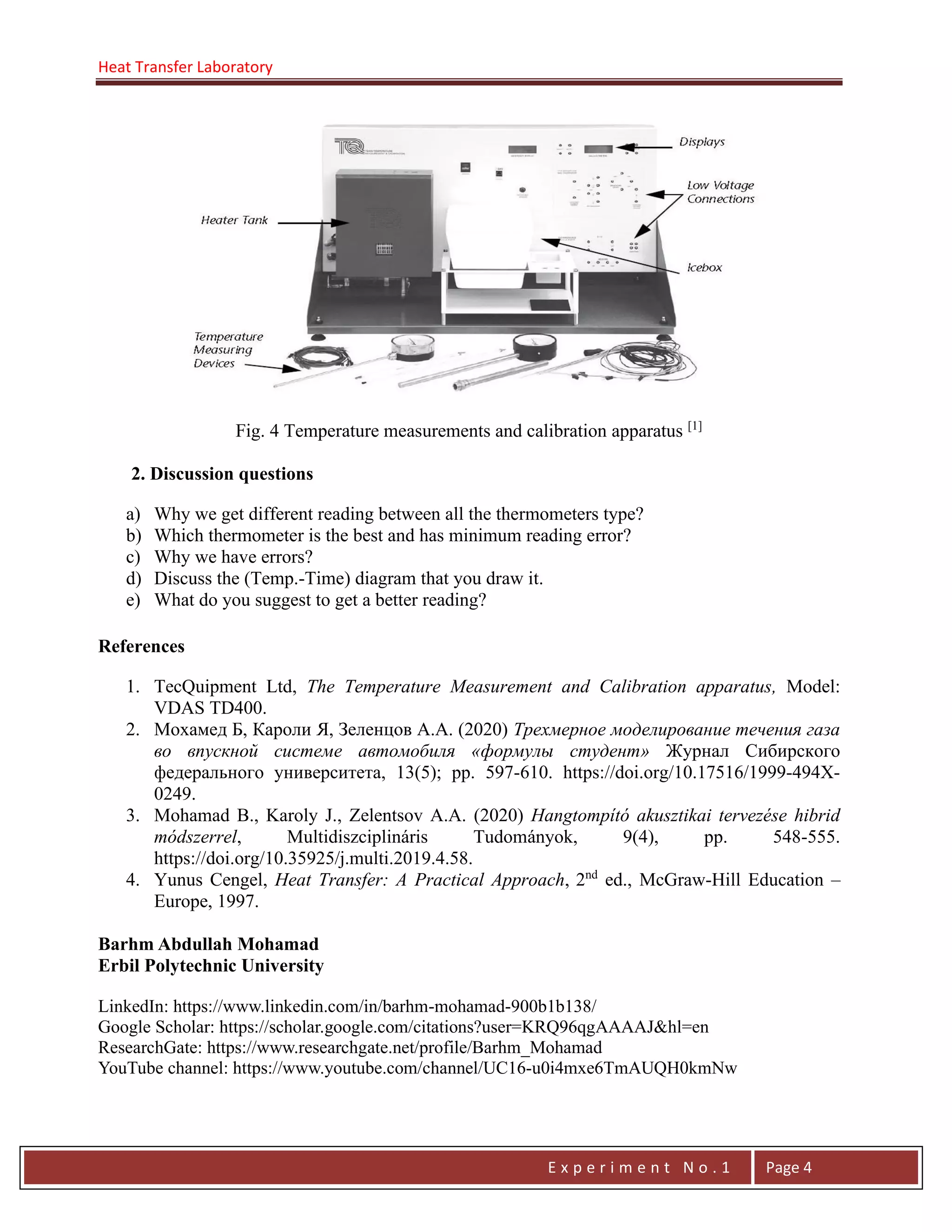 Temperature Measurements and Calibration | PDF