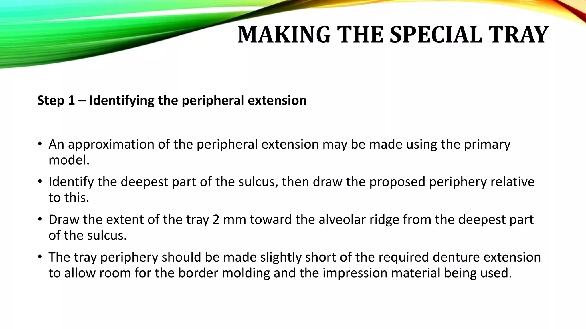 special tray in complete denture | PPTX