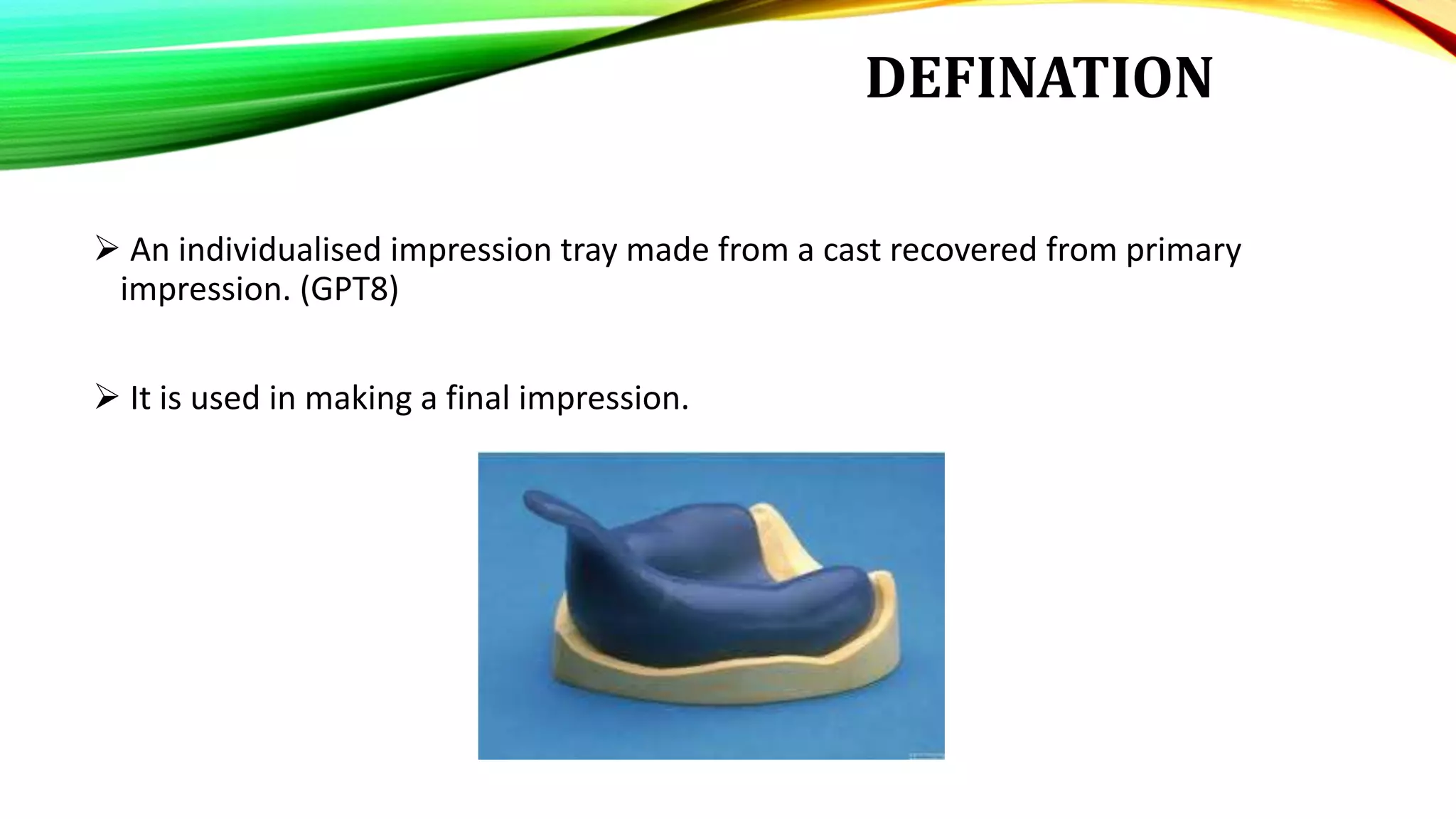 special tray in complete denture | PPTX