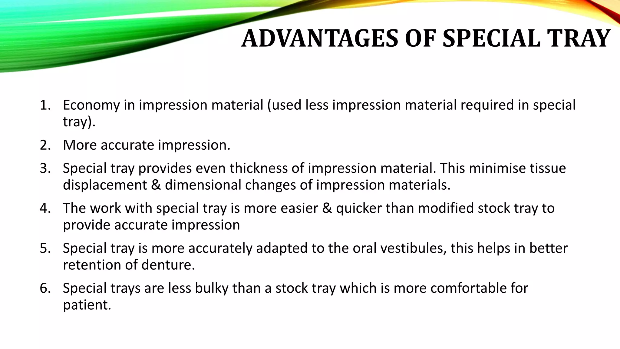 special tray in complete denture | PPTX