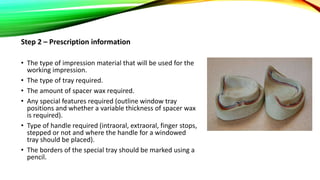 special tray in complete denture | PPTX