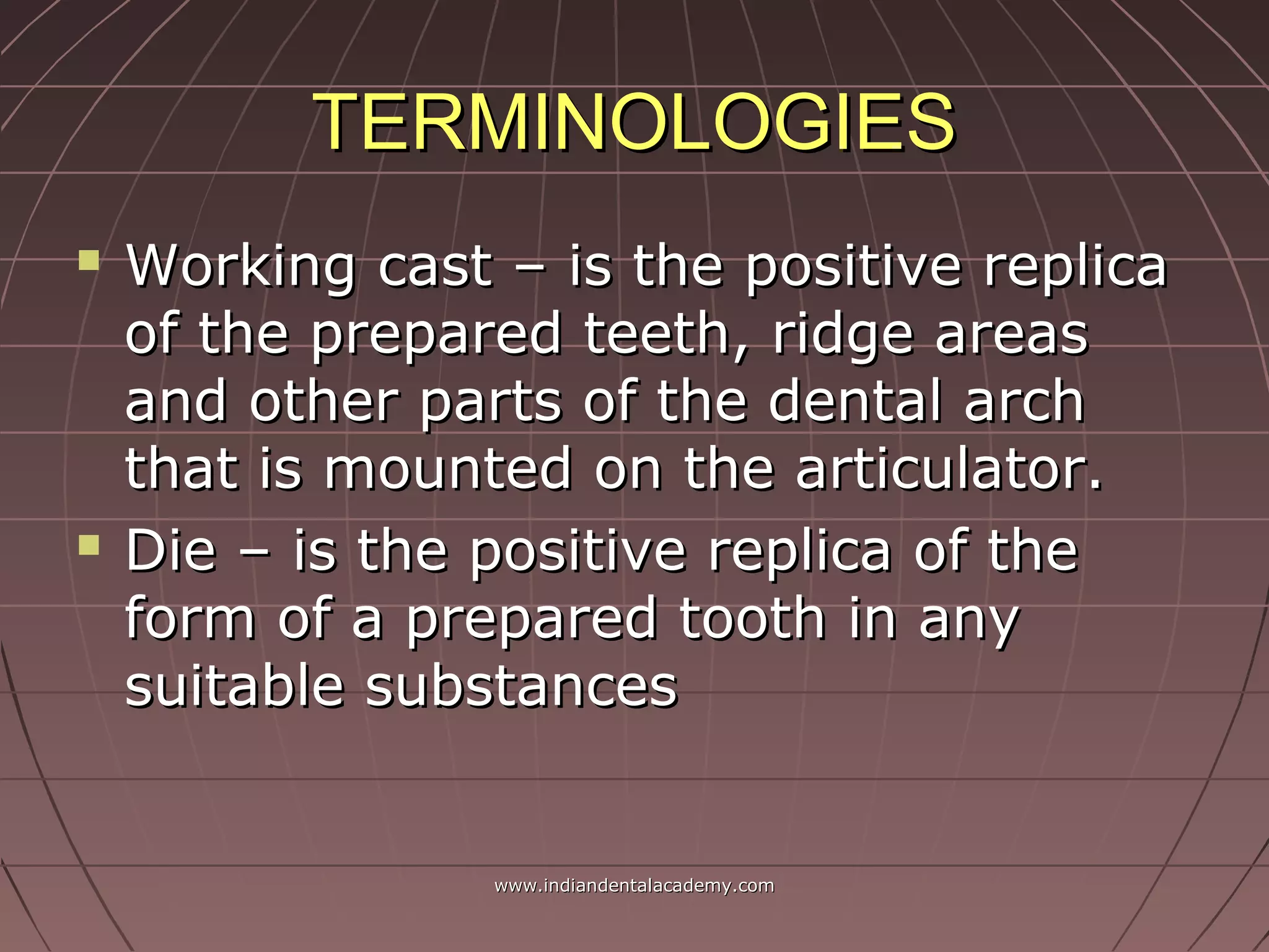 Laboratory procedures in fpd/cosmetic dentistry courses | PPT