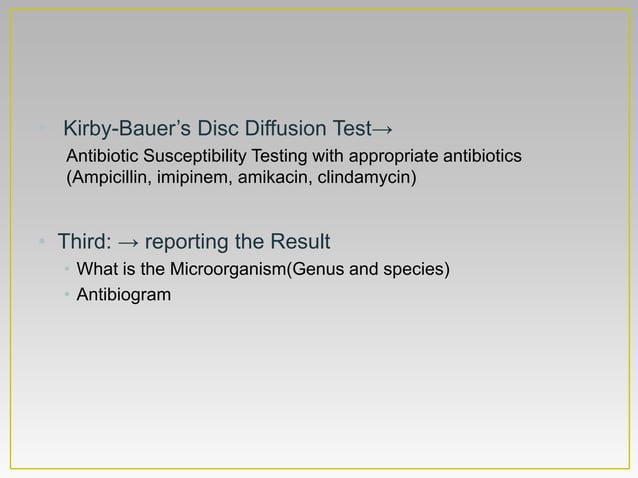 Laboratory procedures & micro organisms susceptibility and resistance ...