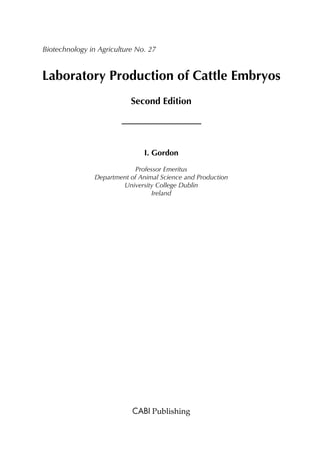 Laboratory production of cattle embryos | PDF