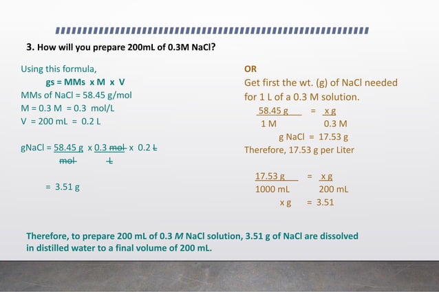 Laboratory reagent preparation and calc. worksheet | PPTX | Chemistry ...