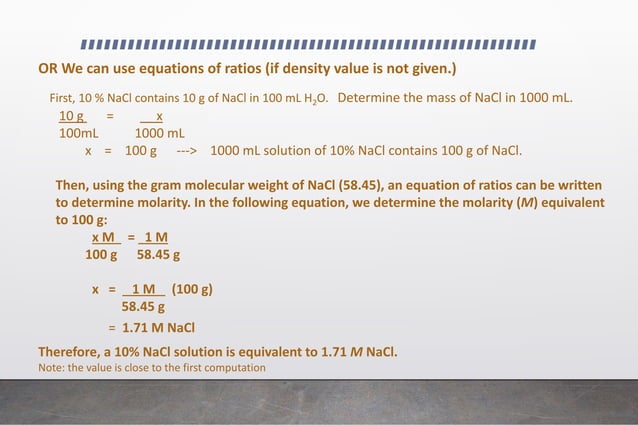 Laboratory reagent preparation and calc. worksheet | PPTX | Chemistry ...