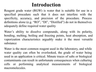 Laboratory reagent water | PPTX