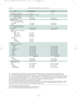 Laboratory reference range values app17 | PDF | Endocrine and Metabolic ...