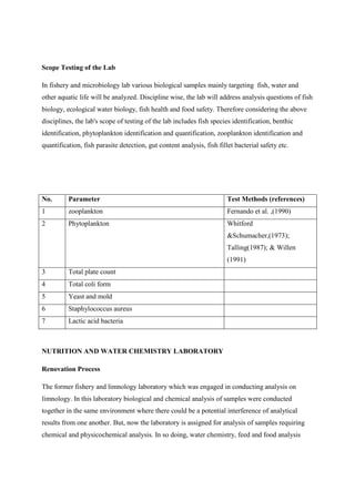 Sebeta Laboratory renovation report | PDF