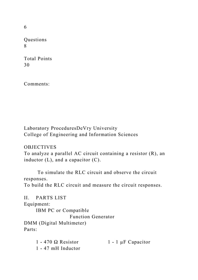 Laboratory Report Cover SheetDeVry UniversityCollege of Engineer.docx