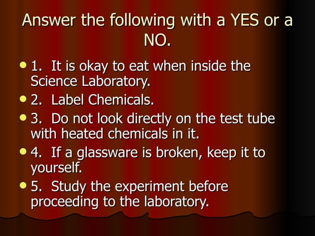 Laboratory Rules And Safety Guidelines For Students | PPS | Chemistry ...