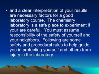 Laboratory Rules And Safety Guidelines For Students | PPS