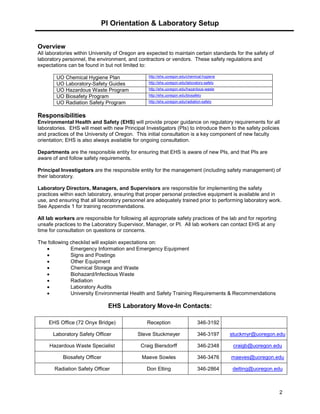 Laboratory safety manual pi orientation & laboratory setup 120622 | PDF