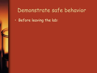 Lab Safety PPT | PPT