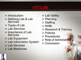 Laboratory services in hospital by ihmr b | PPTX