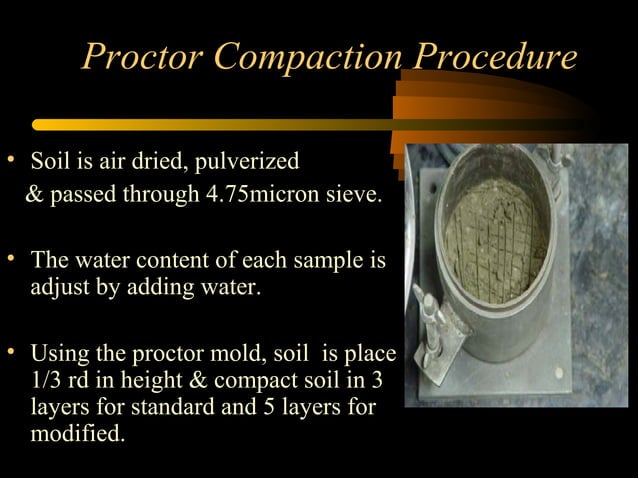 Laboratory soil compaction test