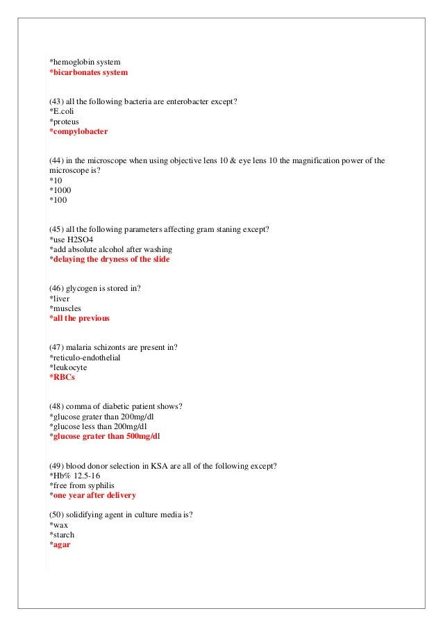 Laboratory technologist middle east mc qs | PDF