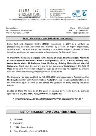 Laboratory testing services | DOC