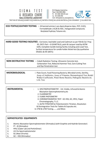 Laboratory testing services | DOC