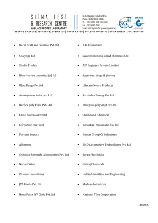 Laboratory testing services | DOC