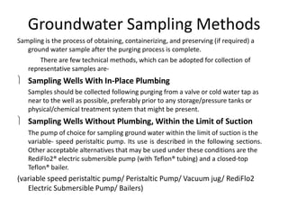 Laboratory tests on grund water | PPTX