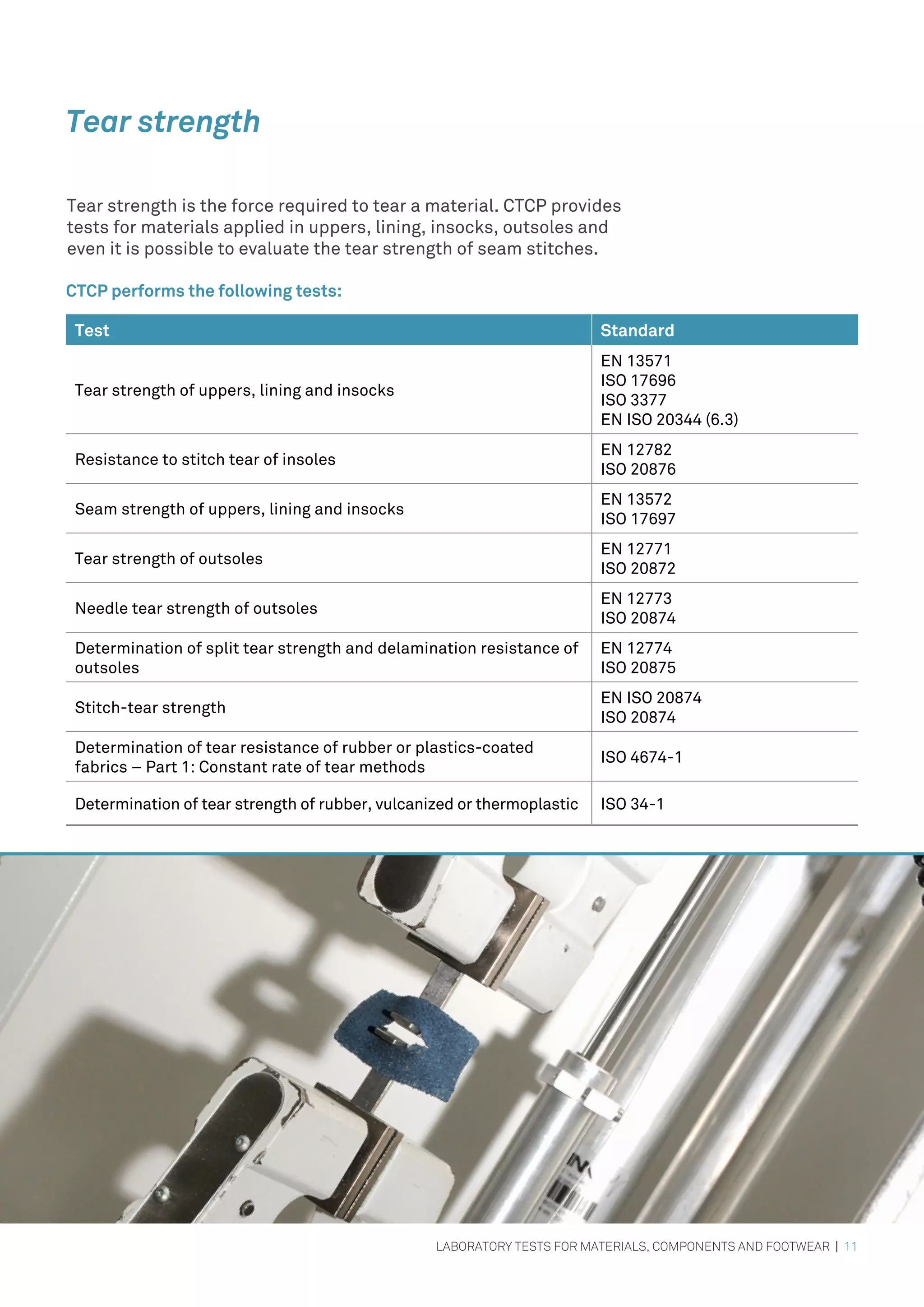 Laboratory tests for materials, components and footwear | PDF