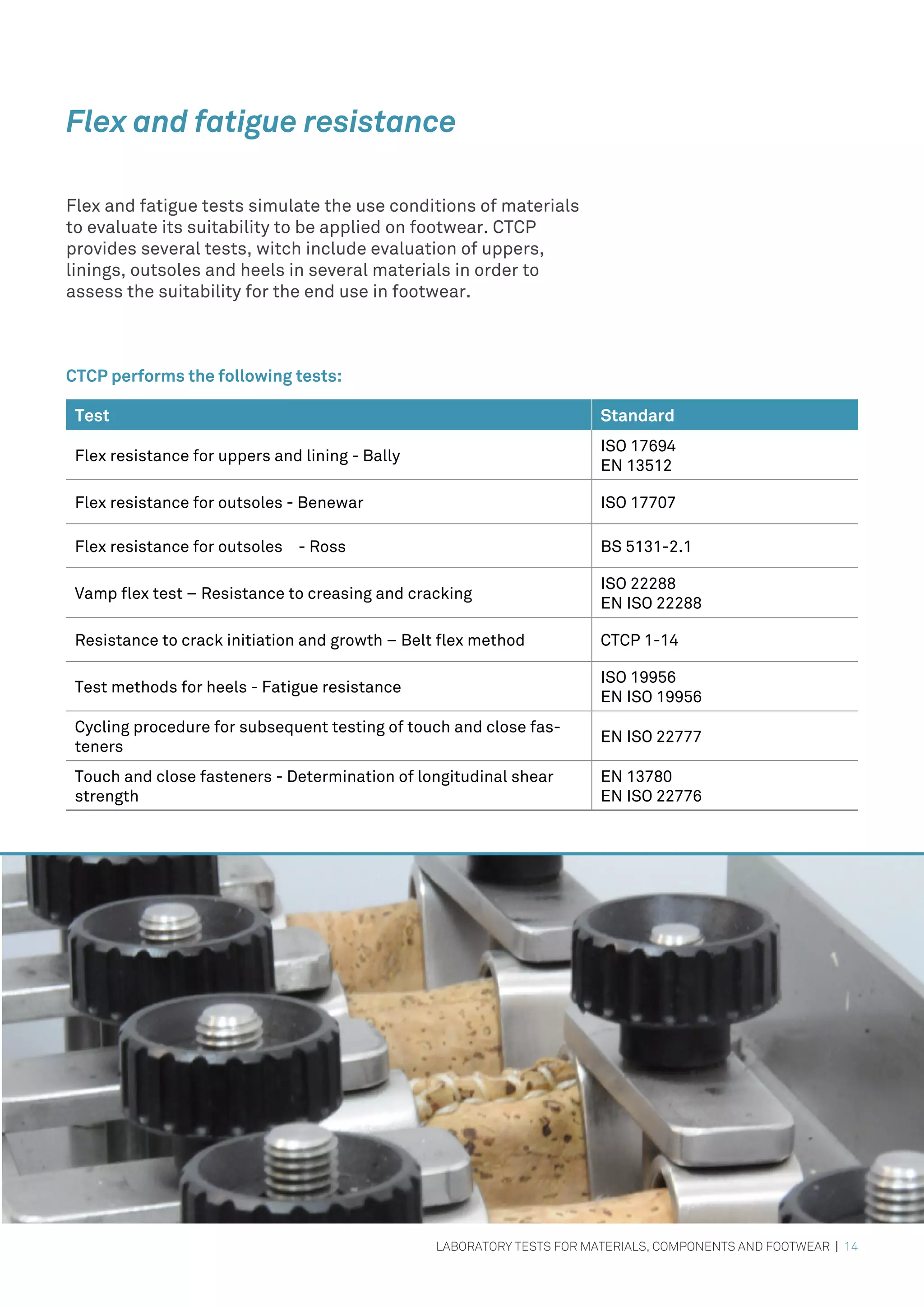 Laboratory tests for materials, components and footwear | PDF