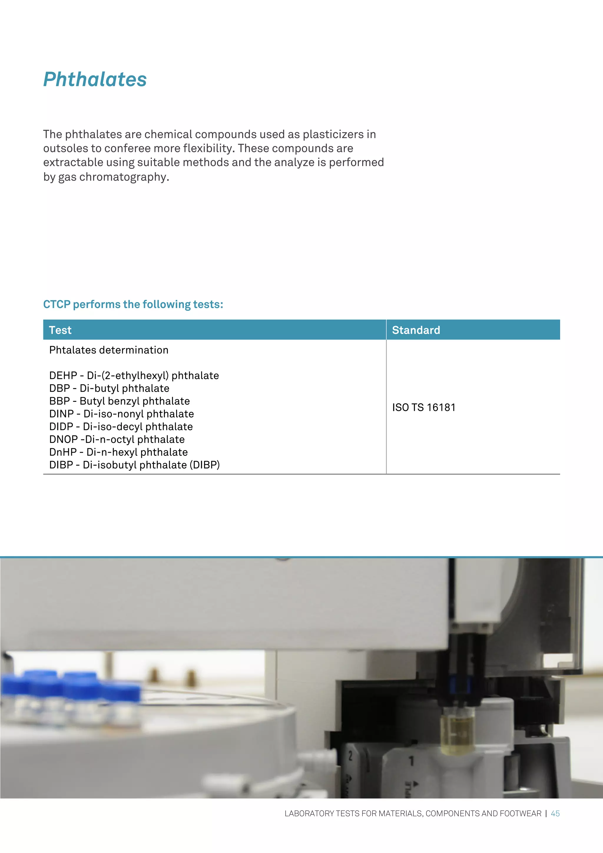 Laboratory tests for materials, components and footwear | PDF