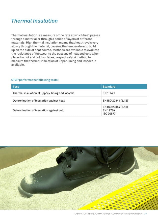 Laboratory tests for materials, components and footwear | PDF