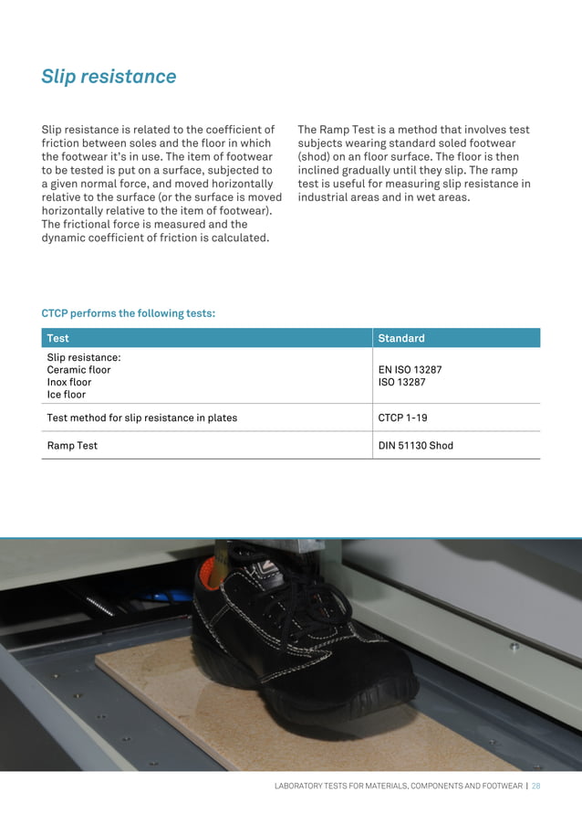 Laboratory tests for materials, components and footwear | PDF