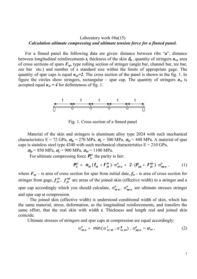 Laboratory work 8a calculation ultimate compressing and ultimate ...