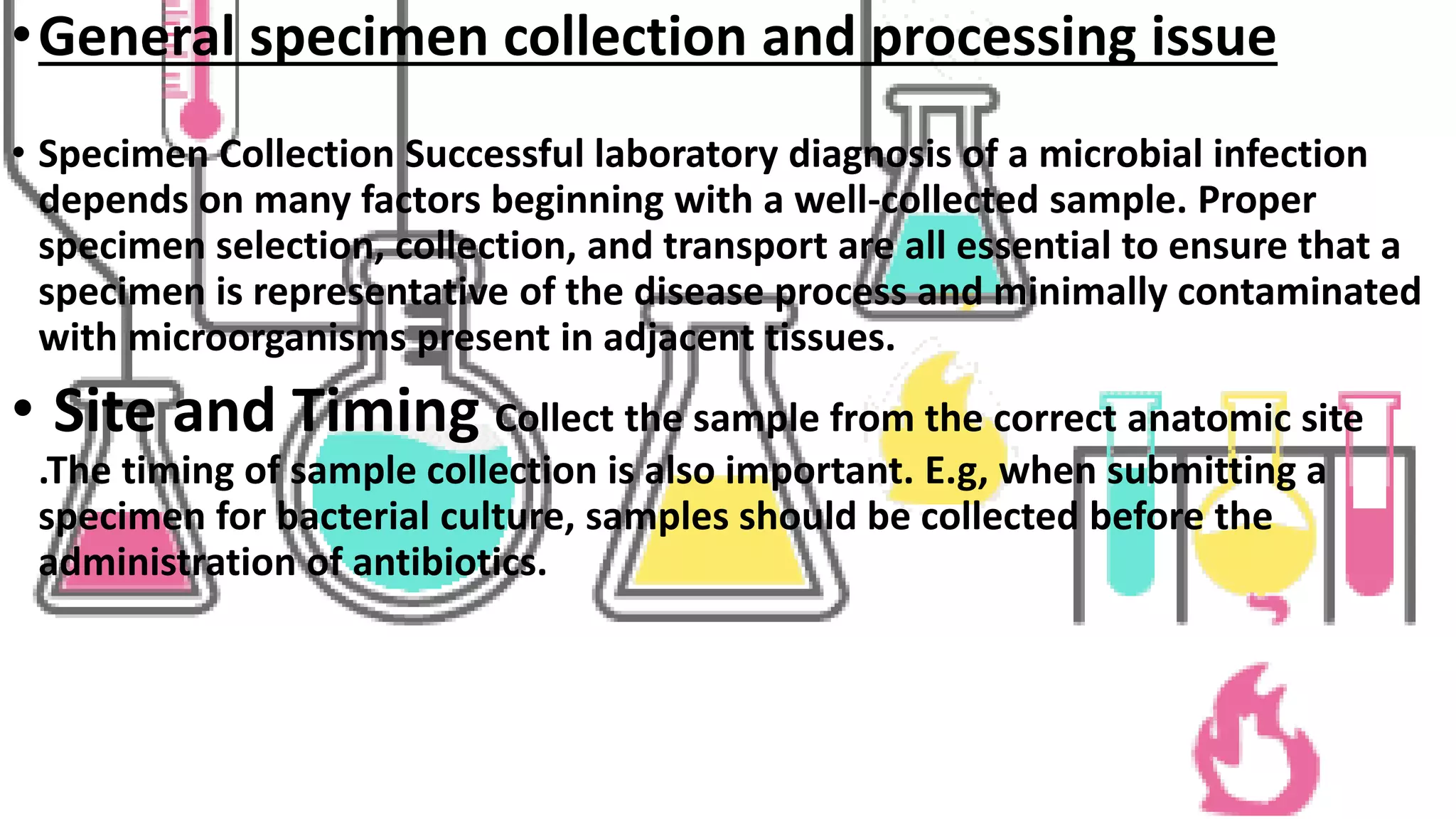 Laboratory work, symptoms and specimen collecting | PPTX