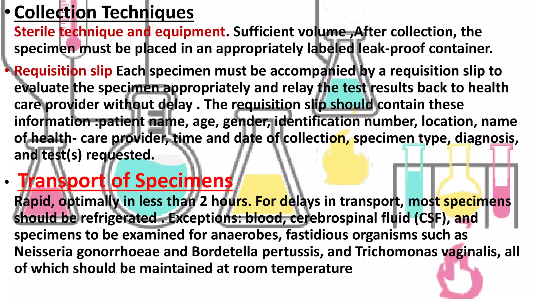 Laboratory work, symptoms and specimen collecting | PPTX
