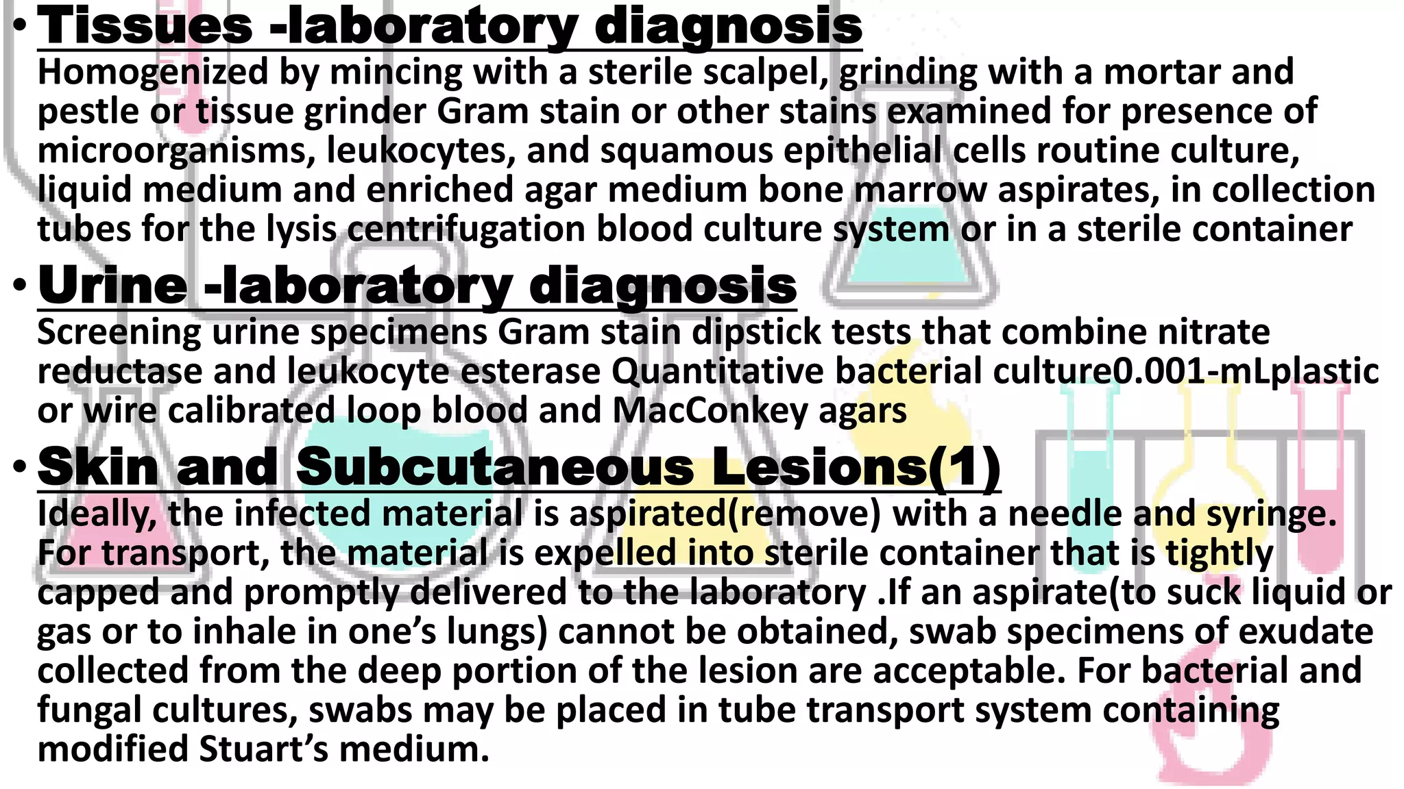 Laboratory work, symptoms and specimen collecting | PPTX