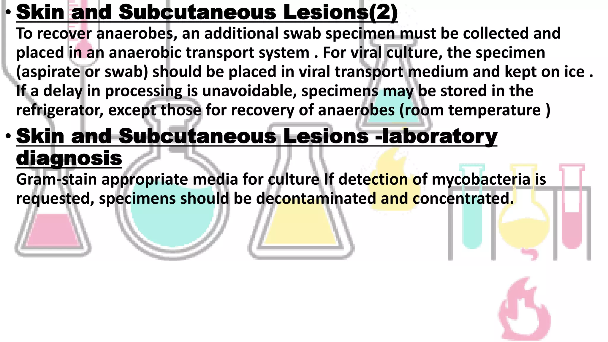 Laboratory work, symptoms and specimen collecting | PPTX