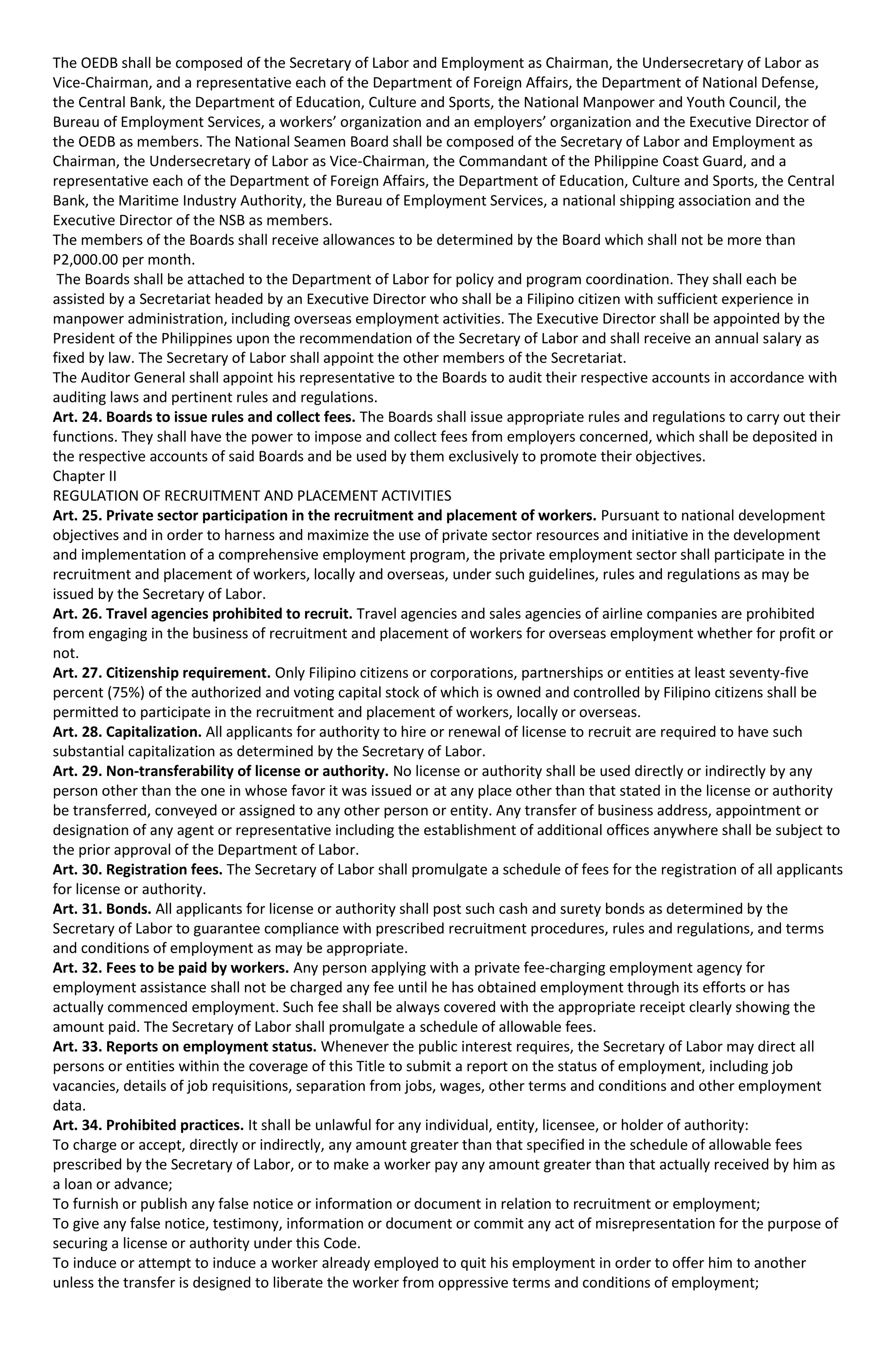 Labor code of the philippines | DOCX