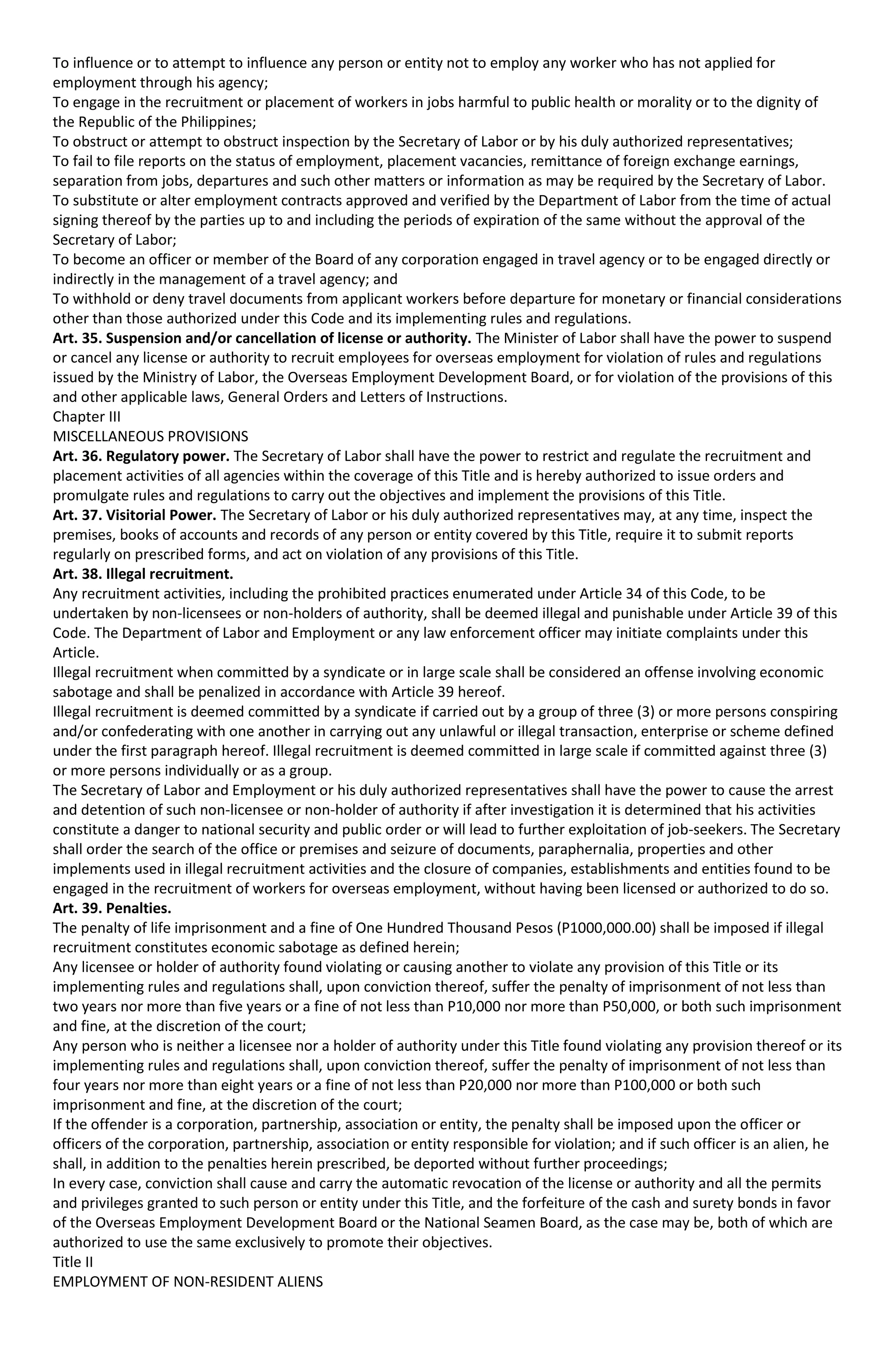 Labor code of the philippines | DOCX