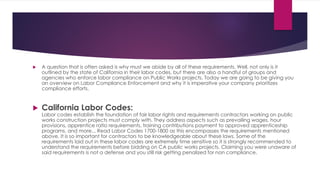 Labor Compliance Enforcement in California.pdf | Civil Engineering ...